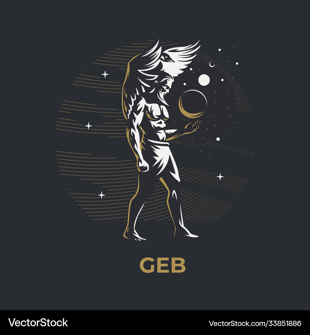 Egyptian God Geb - Planet Holder Royalty Free Vector Image