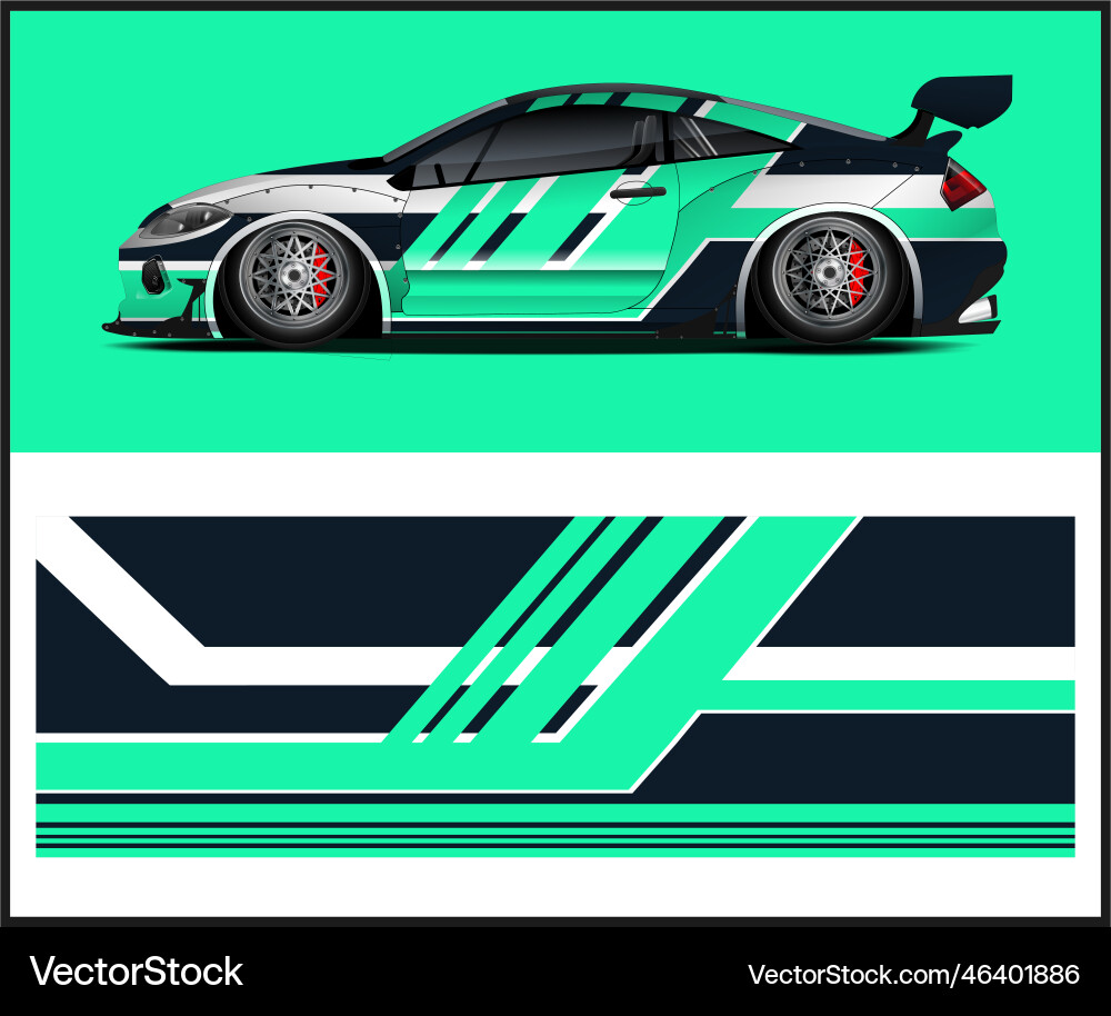 Race car livery design graphic abstract Royalty Free Vector