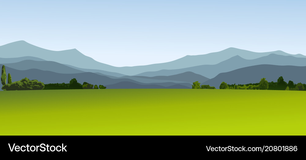 Rural landscape with green fields Royalty Free Vector Image