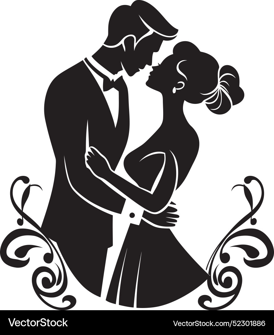 Unity monochrome marriage vignettes commit Vector Image