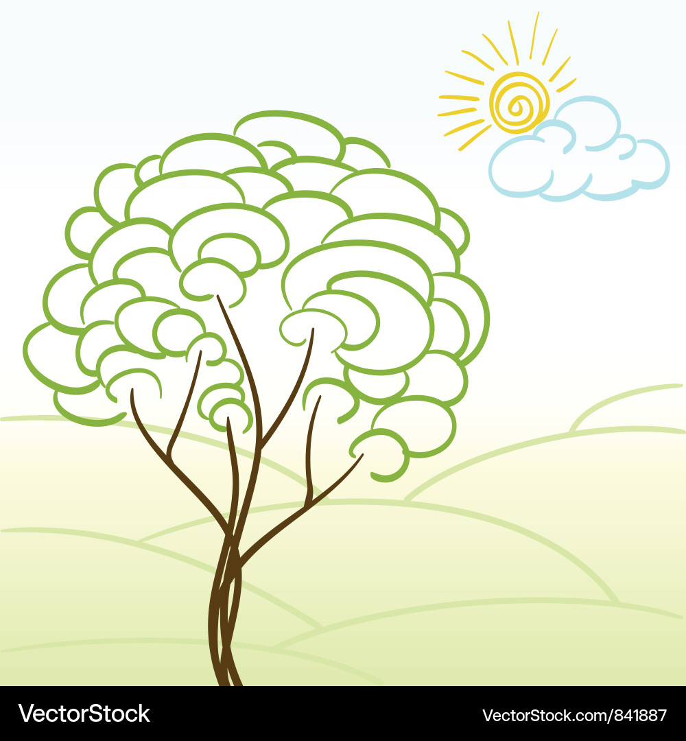 Cartoon tree Royalty Free Vector Image - VectorStock