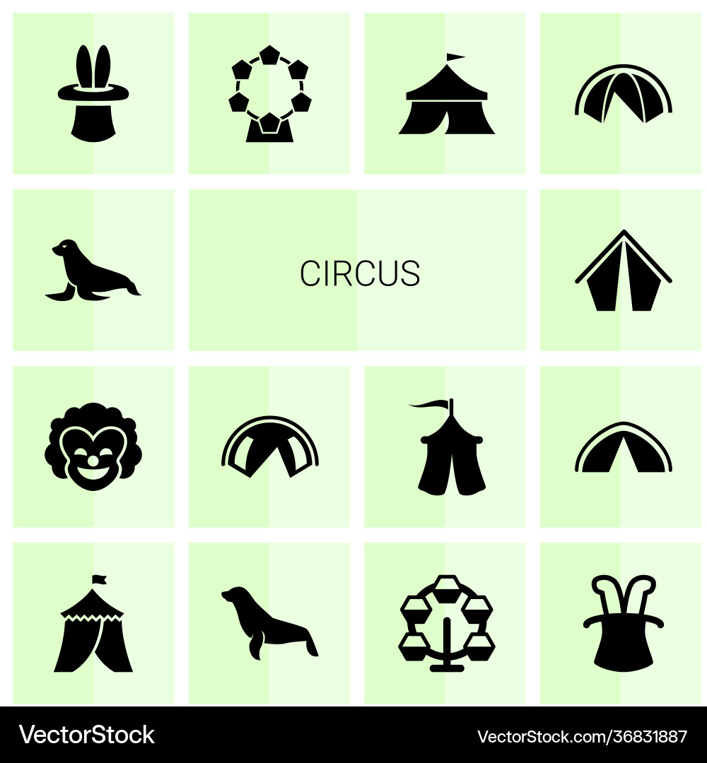 Circus Icons Lizenzfreies Vektorbild - VectorStock