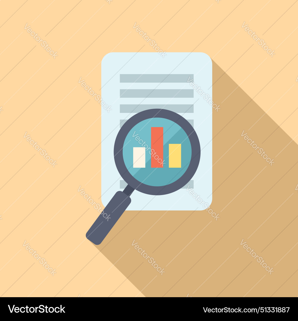 Data analysis icon with magnifying glass Vector Image