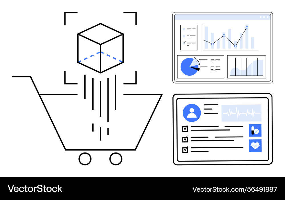 Digital technology integration for e-commerce Vector Image