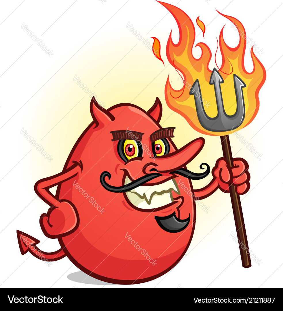 Evil Red Devil Egg Cartoon Royalty Free Vector Image
