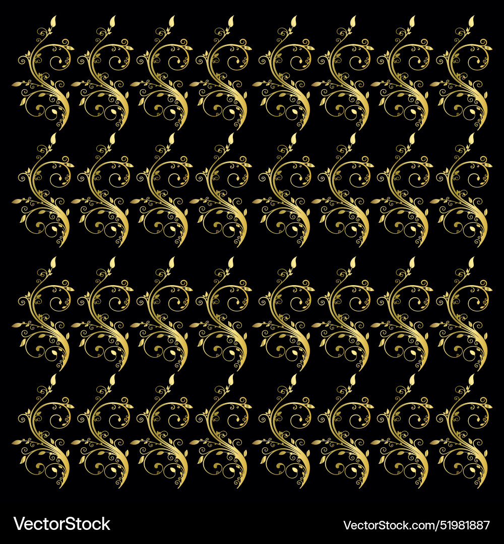 Golden brown floral template motif pattern Vector Image