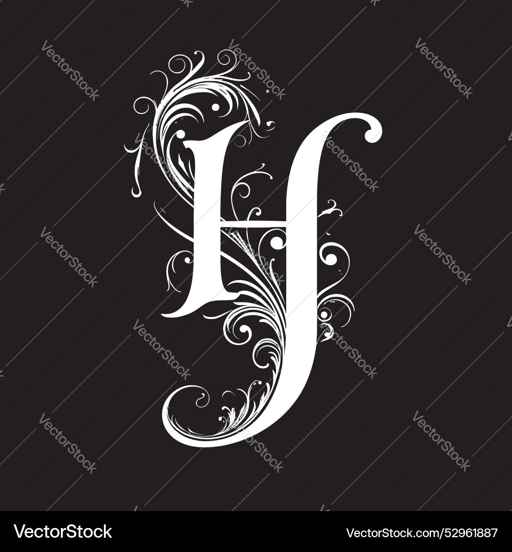 Horizon script futuristic letter h honeyed Vector Image