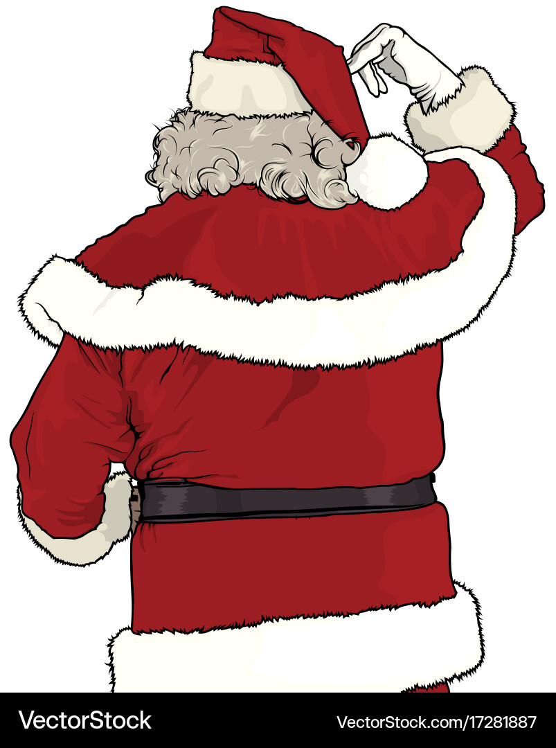 Santa claus rear view Royalty Free Vector Image