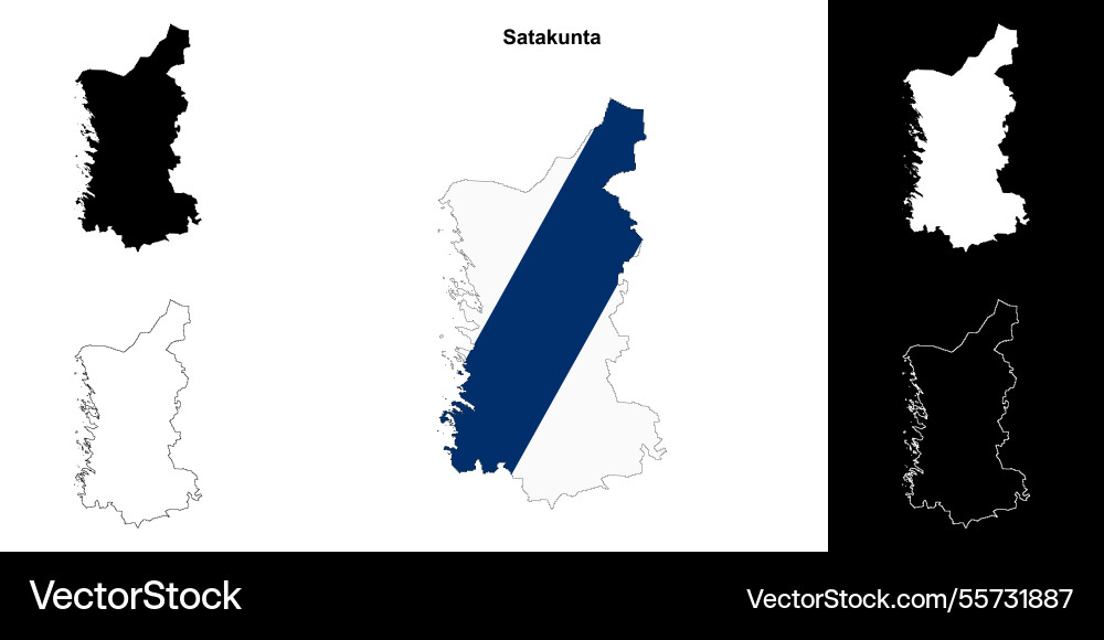 Satakunta outline map Royalty Free Vector Image