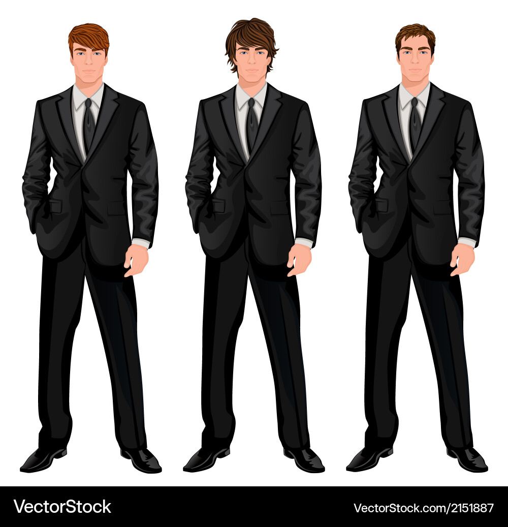 Three Young Businessmen Royalty Free Vector Image
