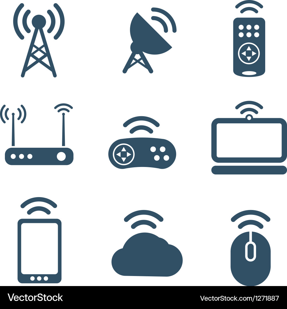 Wireless Network Icons Royalty Free Vector Image