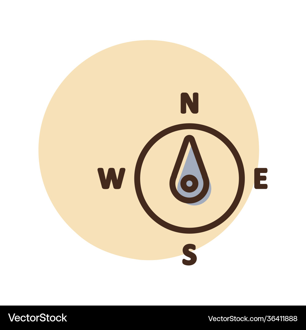 Compass Rose Icon - North Direction Royalty Free Vector