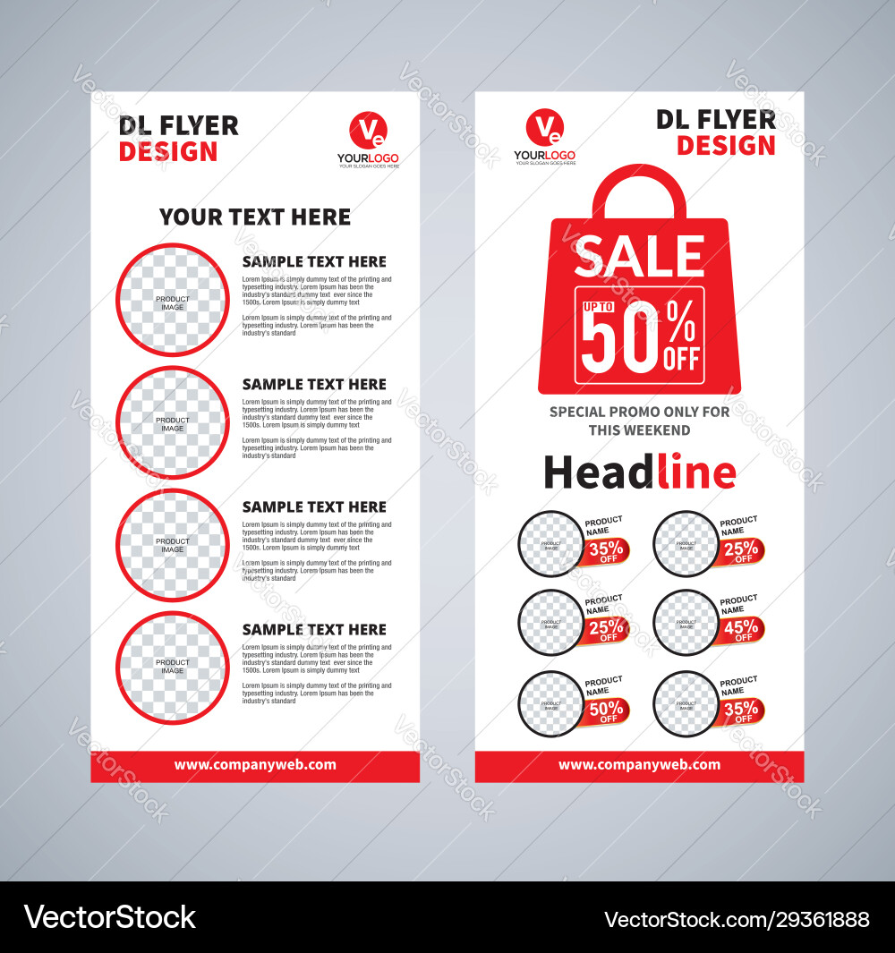 Dl flyer design template Royalty Free Vector Image