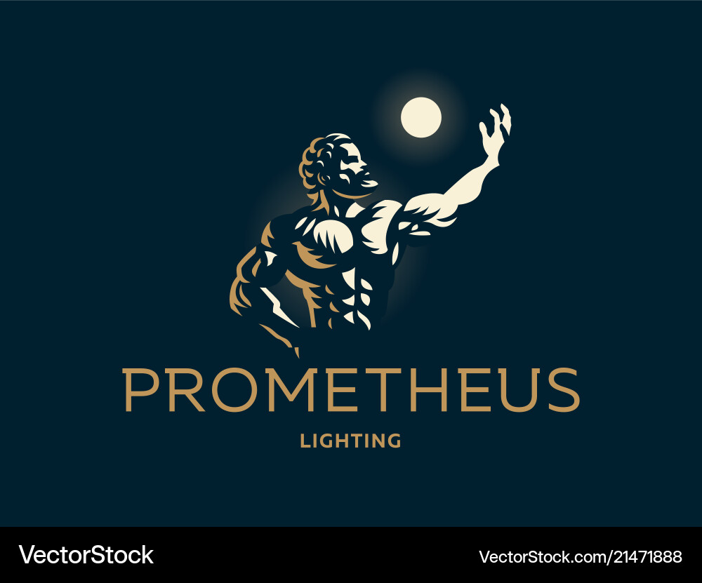 Greek hero prometheus light in the hand Royalty Free Vector