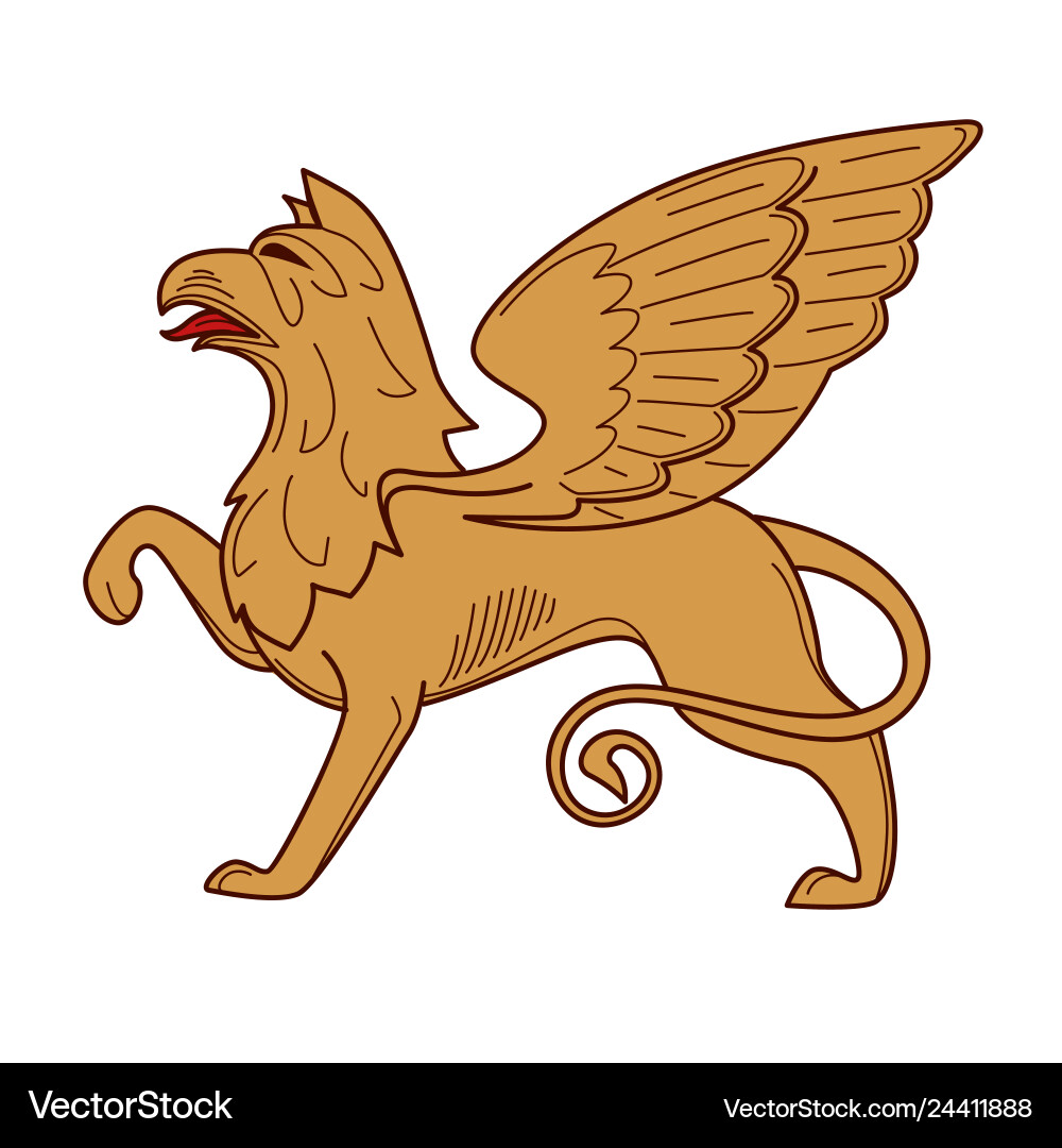 Gryphon royal heraldry mythical creature power Vector Image