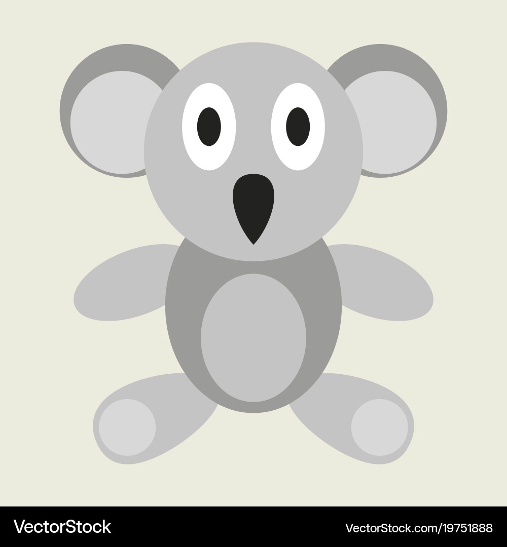 Icon in flat design koala toy Royalty Free Vector Image
