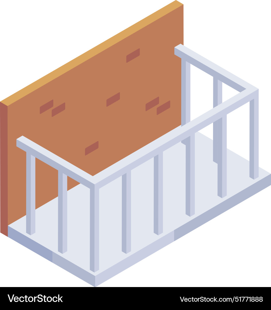 Latest isometric icon of railing Royalty Free Vector Image