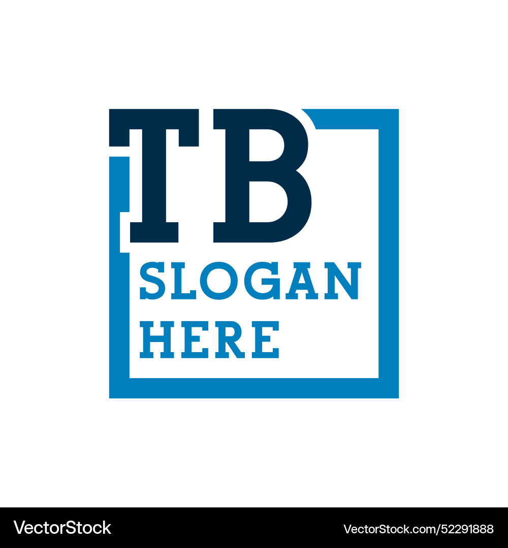 Minimal initials logo letters t and b tb initial Vector Image