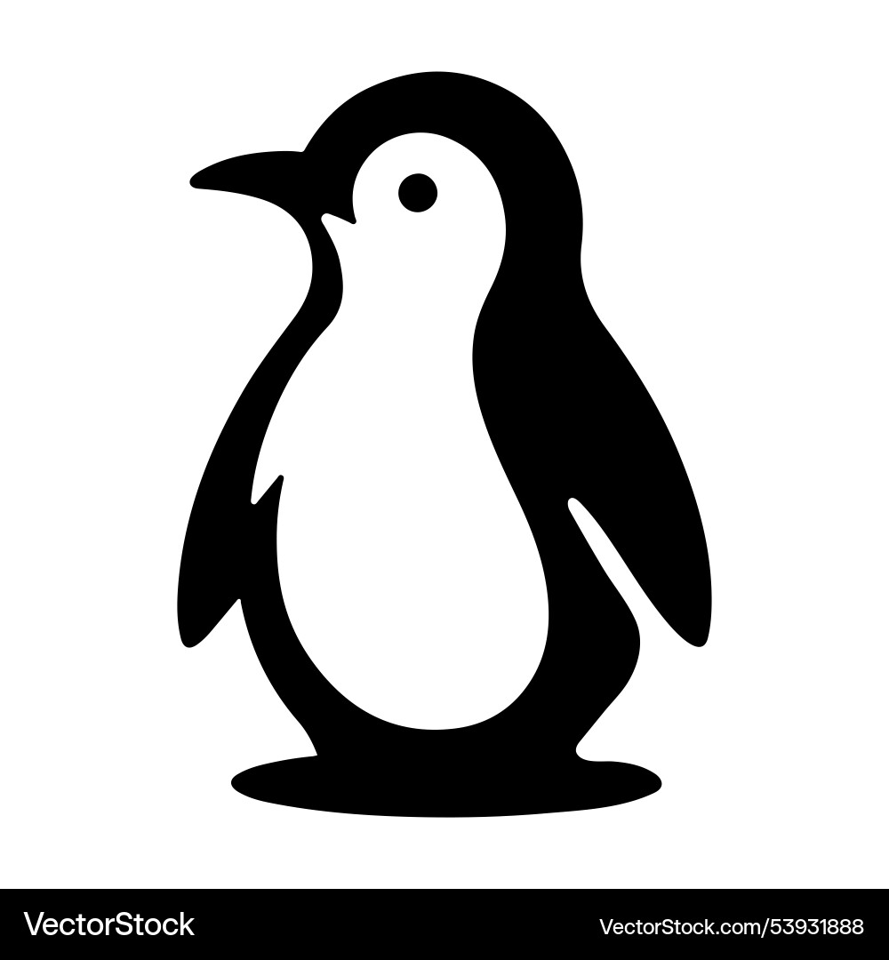 Penguin silhouette icon symbol Royalty Free Vector Image