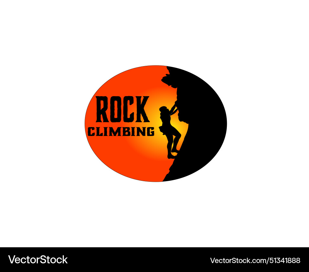 Rock climbing logo design Royalty Free Vector Image