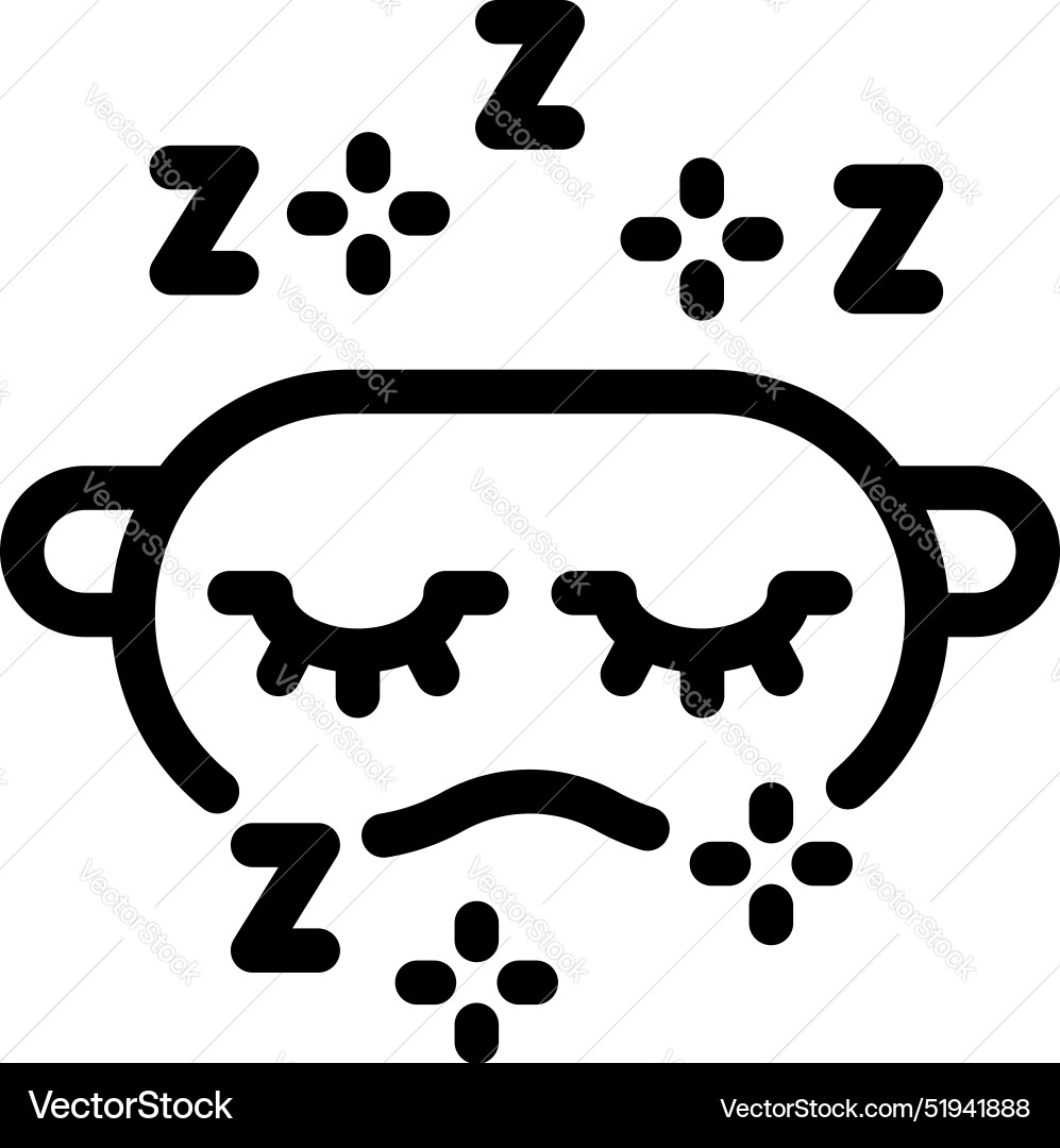 Sleep mask icon representing sleeping and resting Vector Image
