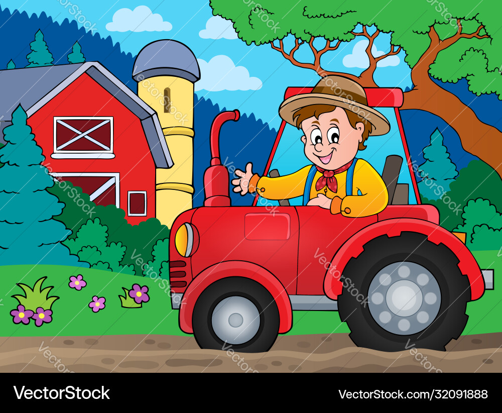 Tractor theme image 6 Royalty Free Vector Image