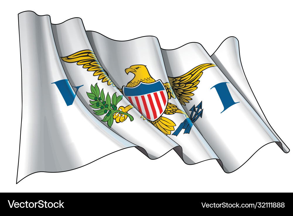 Waving flag us virgin islands Royalty Free Vector Image