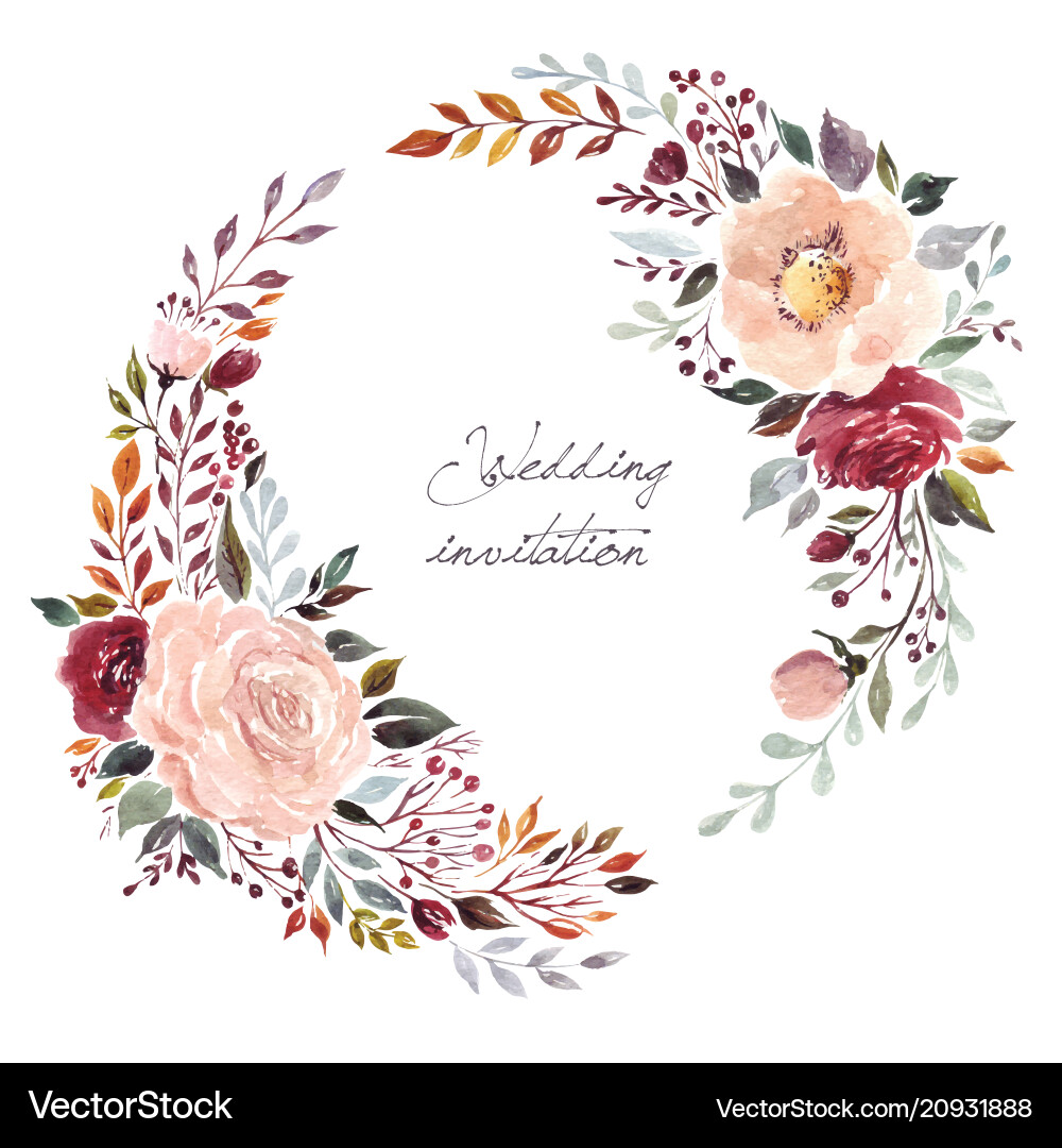 Wedding floral wreath Royalty Free Vector Image