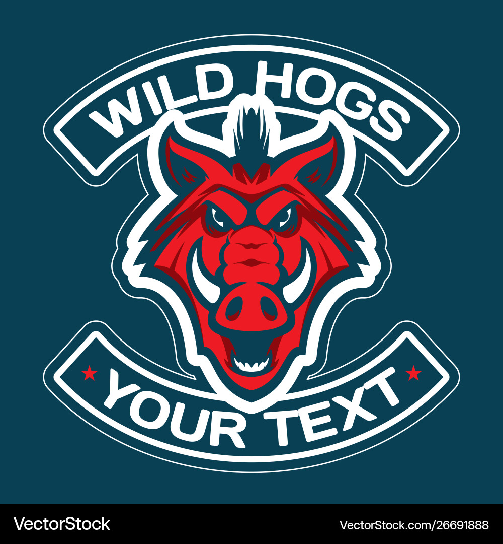 Wild hog head mascot Royalty Free Vector Image