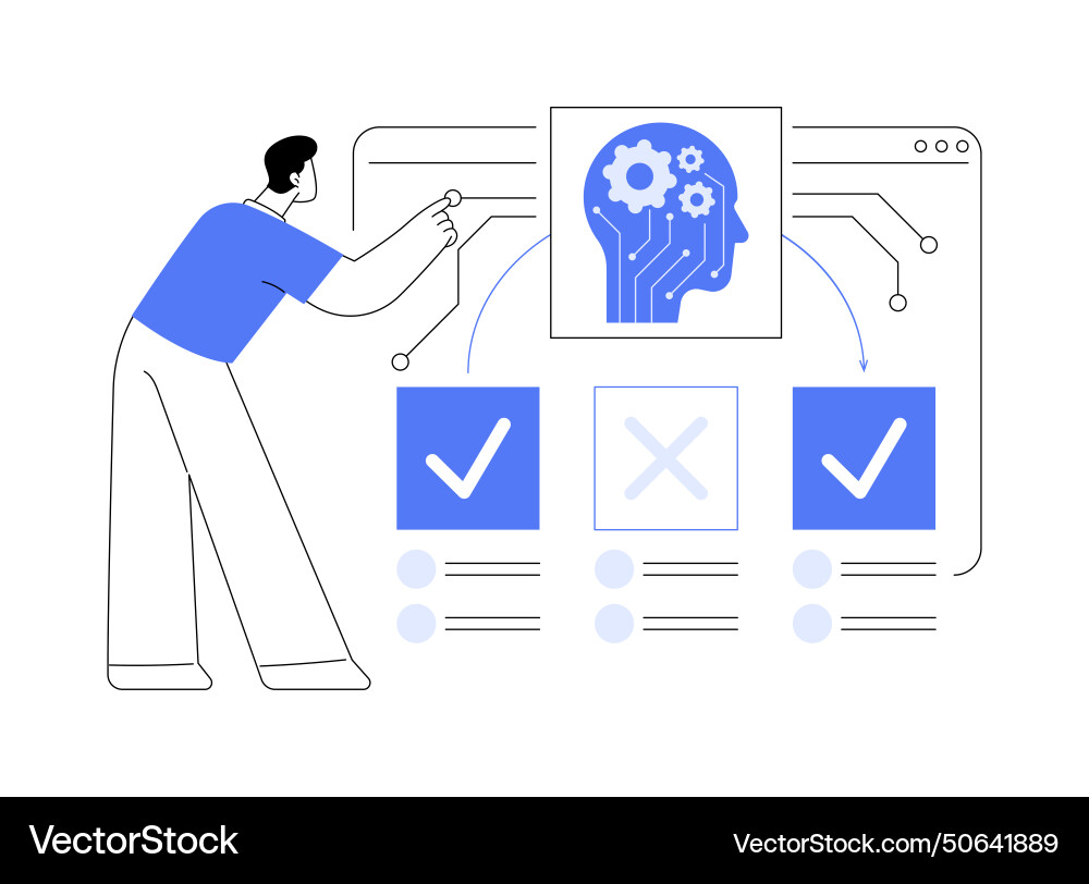 Ai-backed proactive issue resolution abstract Vector Image