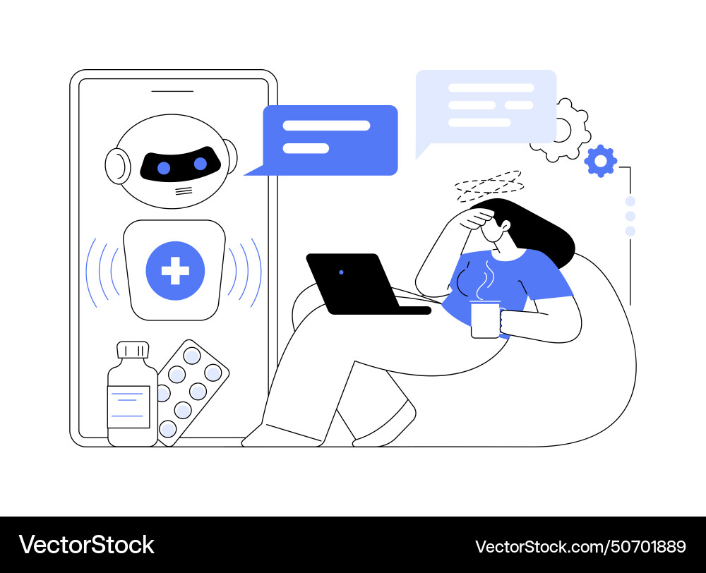 Ai-powered healthcare chatbots abstract concept Vector Image