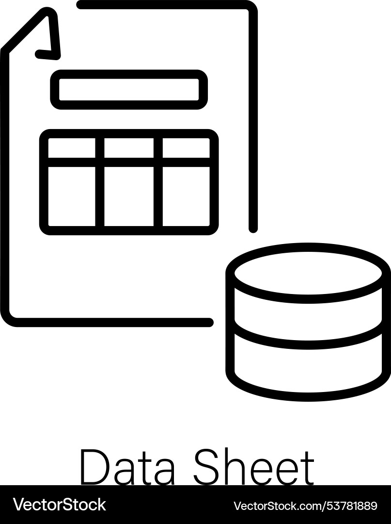 Data sheet Royalty Free Vector Image - VectorStock