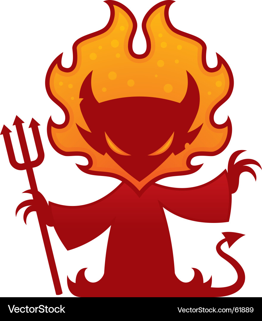 Fiendish Devil Mascot Royalty Free Vector Image