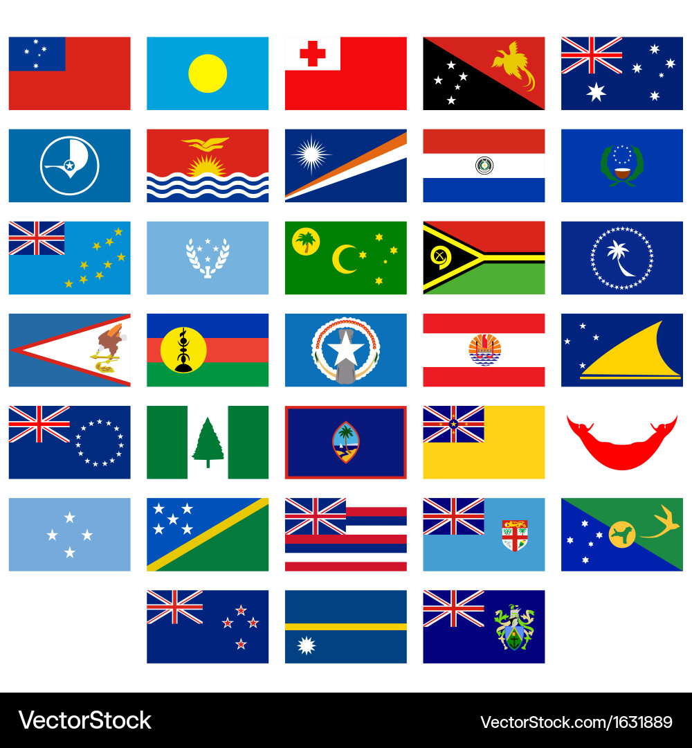 Flags of australia and oceania Royalty Free Vector Image