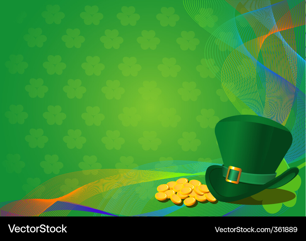 Leprechaun Rainbow Background Royalty Free Vector Image