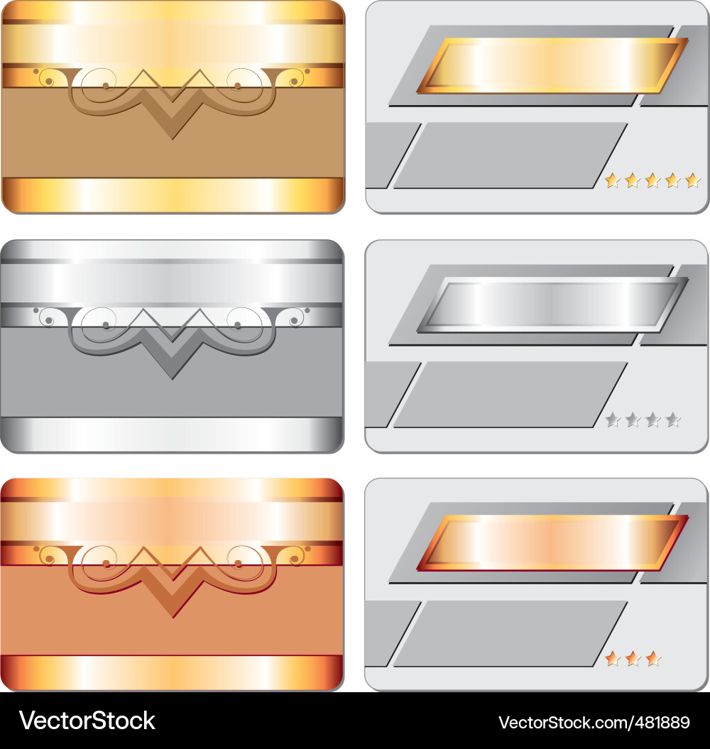 Metal cards Royalty Free Vector Image - VectorStock