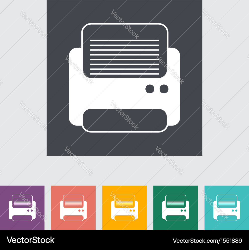 Printer Icon - Flat Style Royalty Free Vector Image