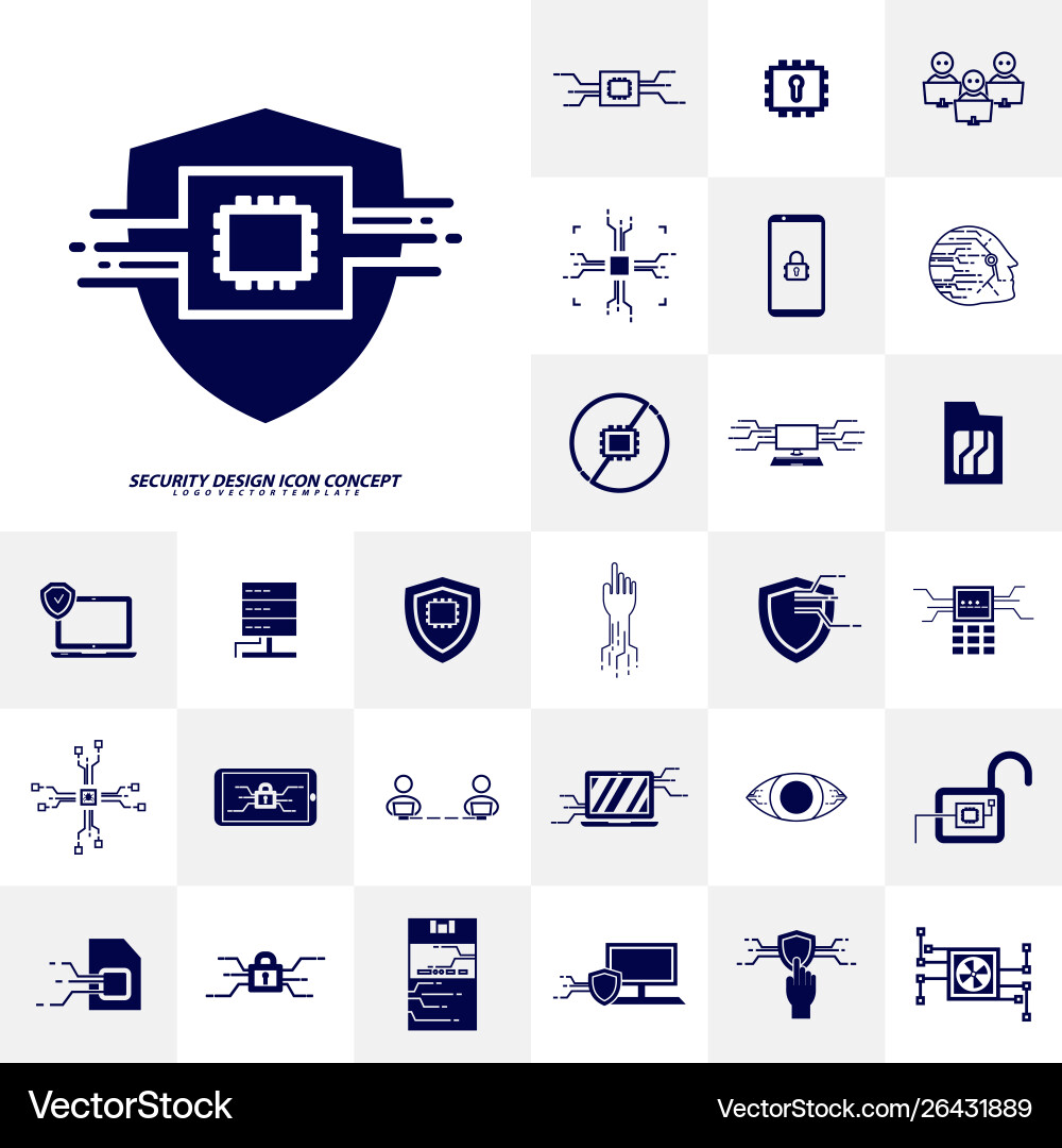 Security Icon Set - Protection Royalty Free Vector Image