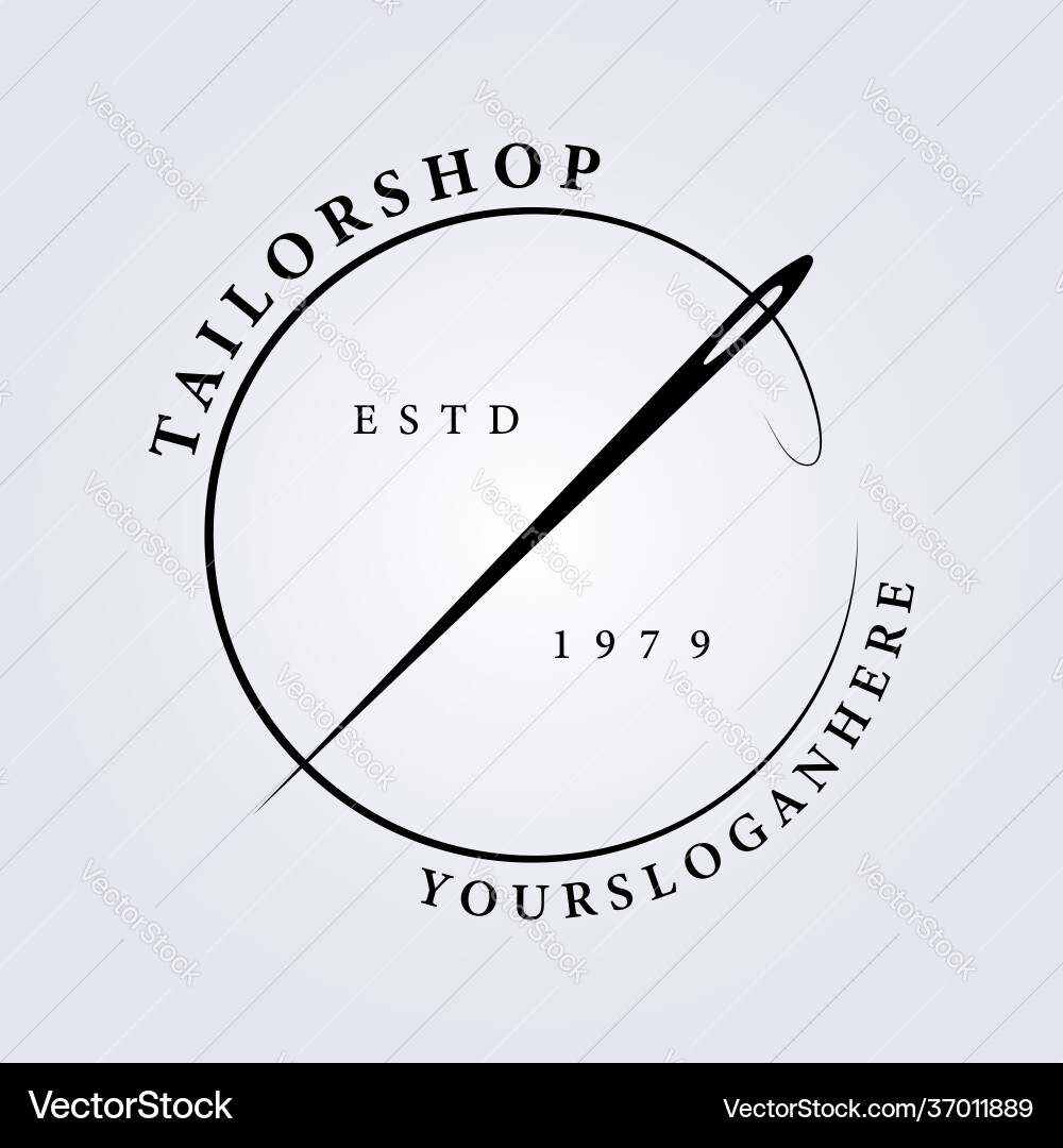 Simple tailor shop logo professional seamstress Vector Image
