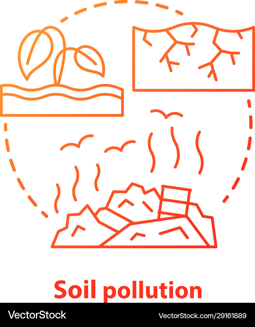 Soil Pollution Concept Icon Royalty Free Vector Image