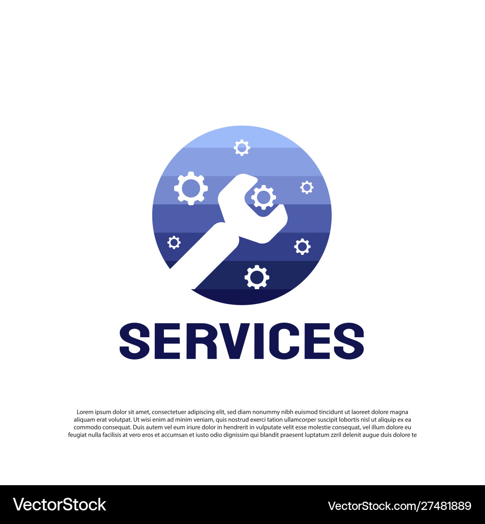 Technology service logo with colorful wrench Vector Image
