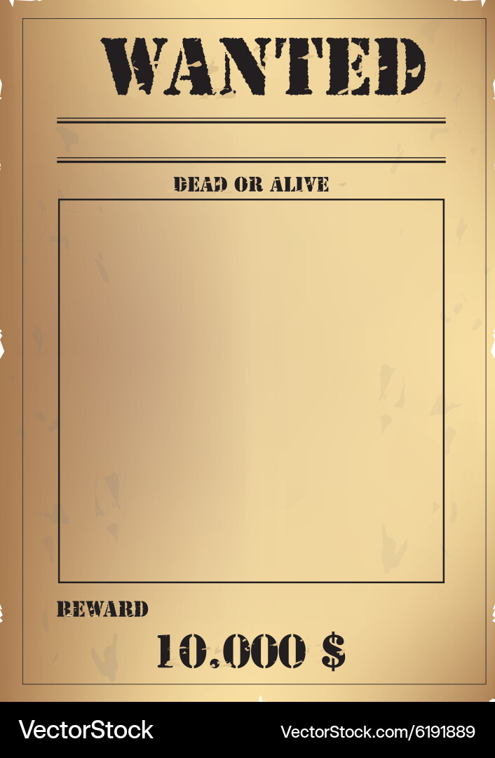 Wanted poster Royalty Free Vector Image - VectorStock