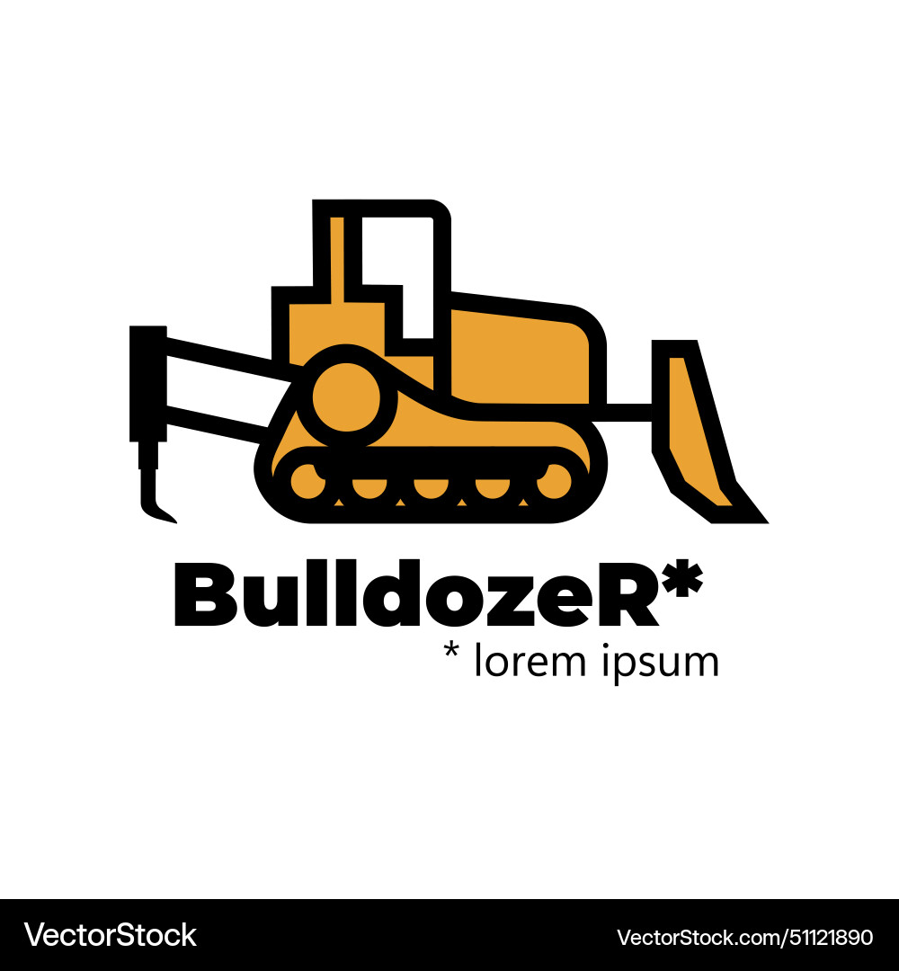 Bulldozer logo Royalty Free Vector Image - VectorStock