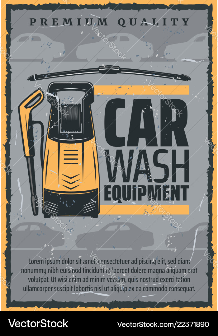 Car wash equipment and service Royalty Free Vector Image