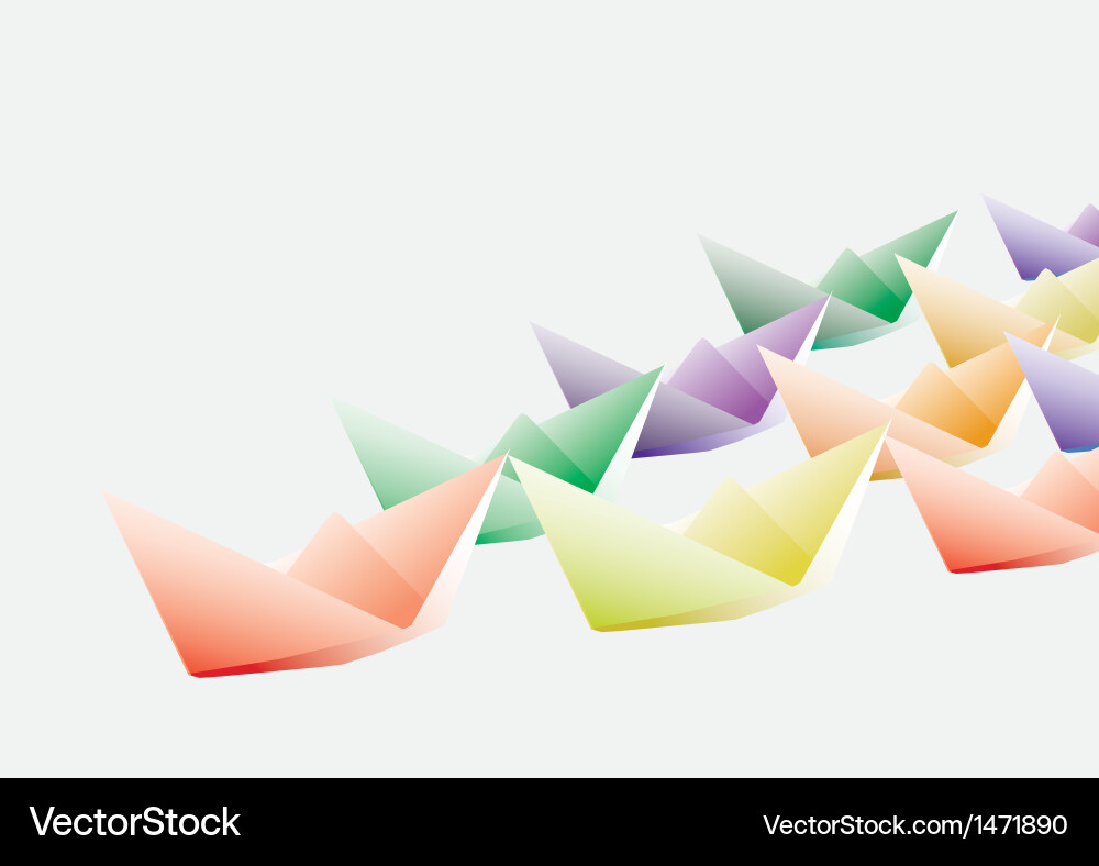 Colorful paper ships Royalty Free Vector Image