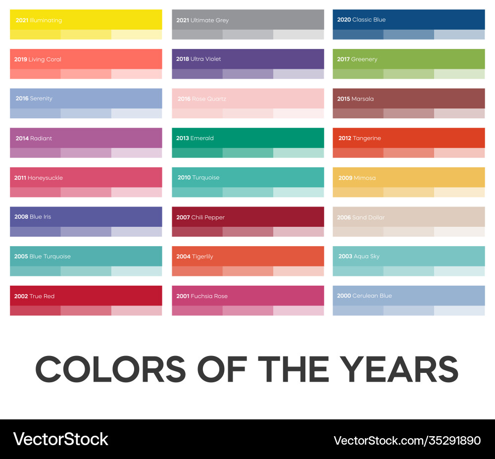 Colorful Year Trends & Shades Royalty Free Vector Image