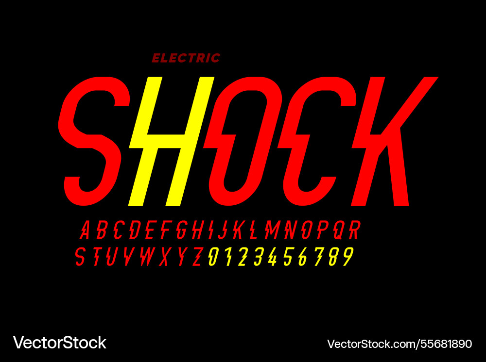 Electric shock hight voltage style modern font Vector Image