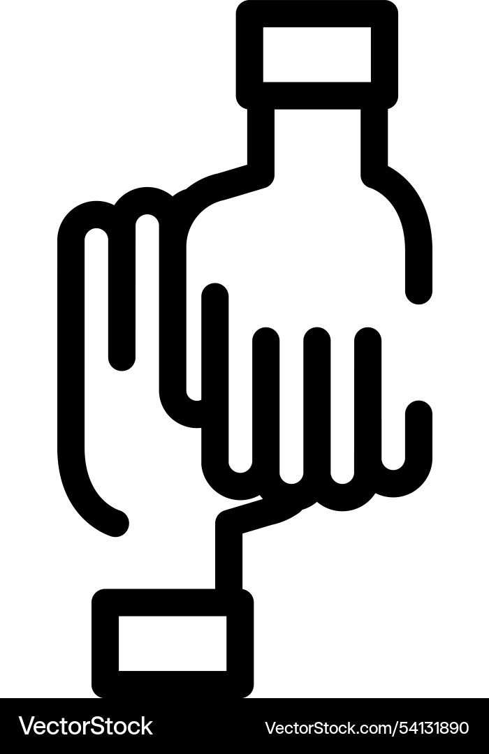 Hands icon thin linear style design isolated Vector Image