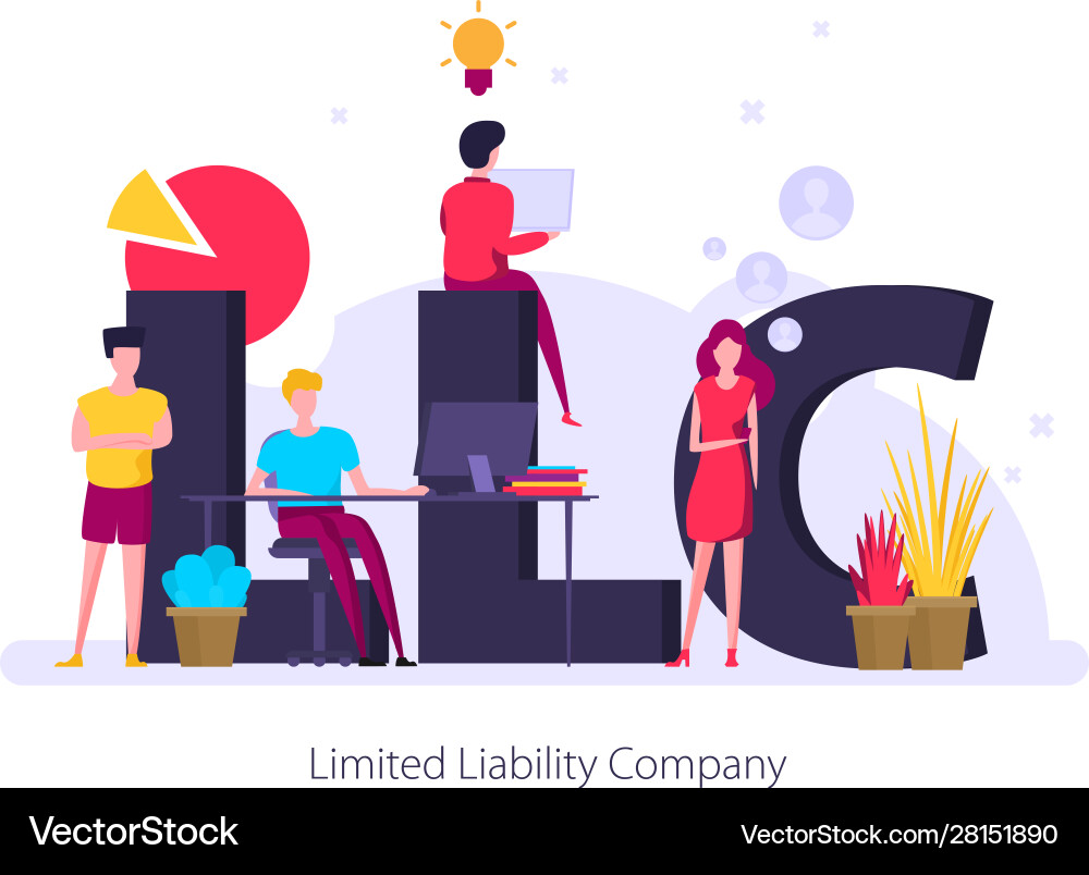 Llc limited liability company concept Royalty Free Vector