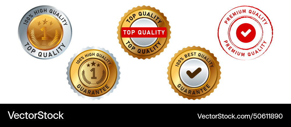 Quality circle stamp seal emblem label sticker Vector Image